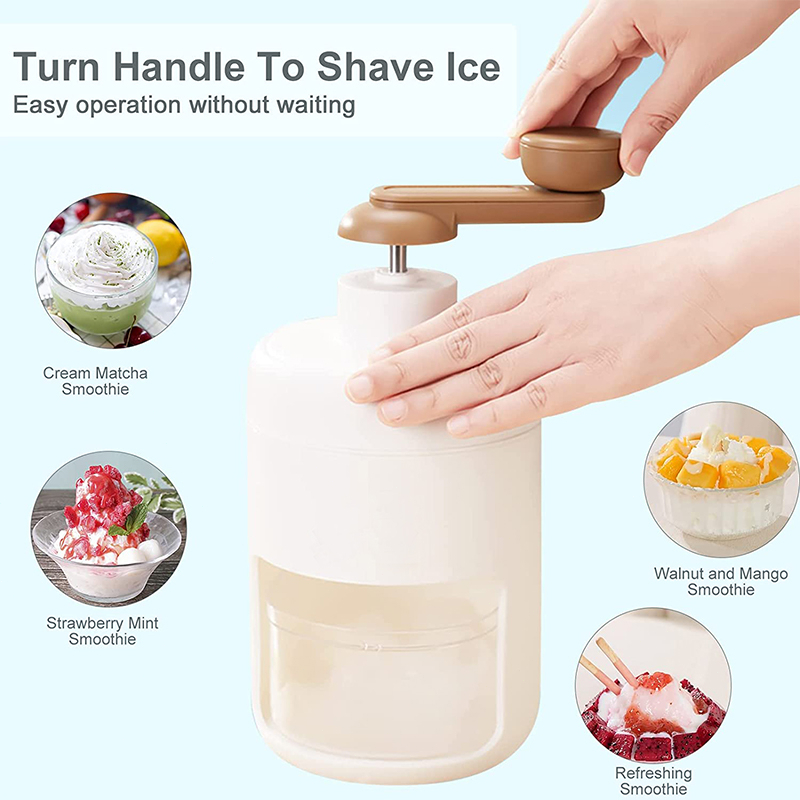 Portable Mini Manual Ice Crusher Machine Hand Crank Ice Shaver Cream ...