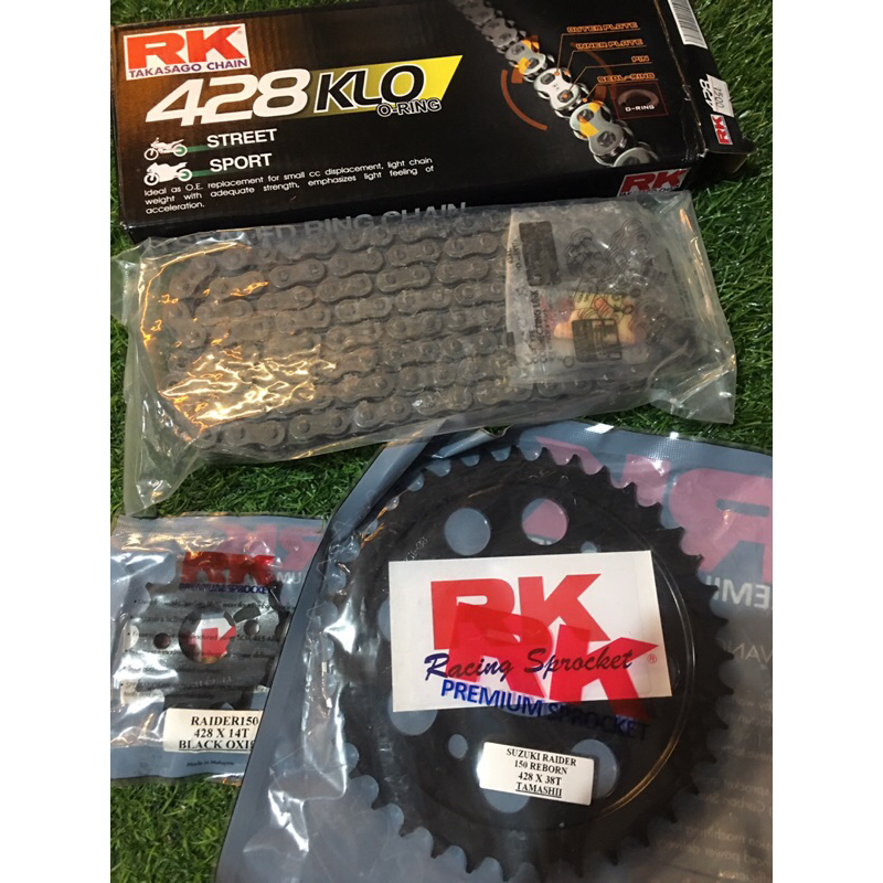 RK tamashi sprockets with Black O-ring type chain for raider 150/R150fi ...