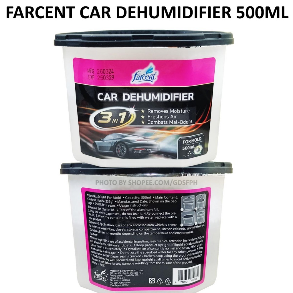 Farcent Car Dehumidifier 3 in 1 For Mold 500ml gdS41207 | Shopee ...