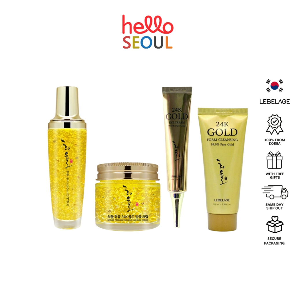 LEBELAGE Heeyul Premium 24k Gold Essence/Cream/Eye Cream/Foam Cleansing ...