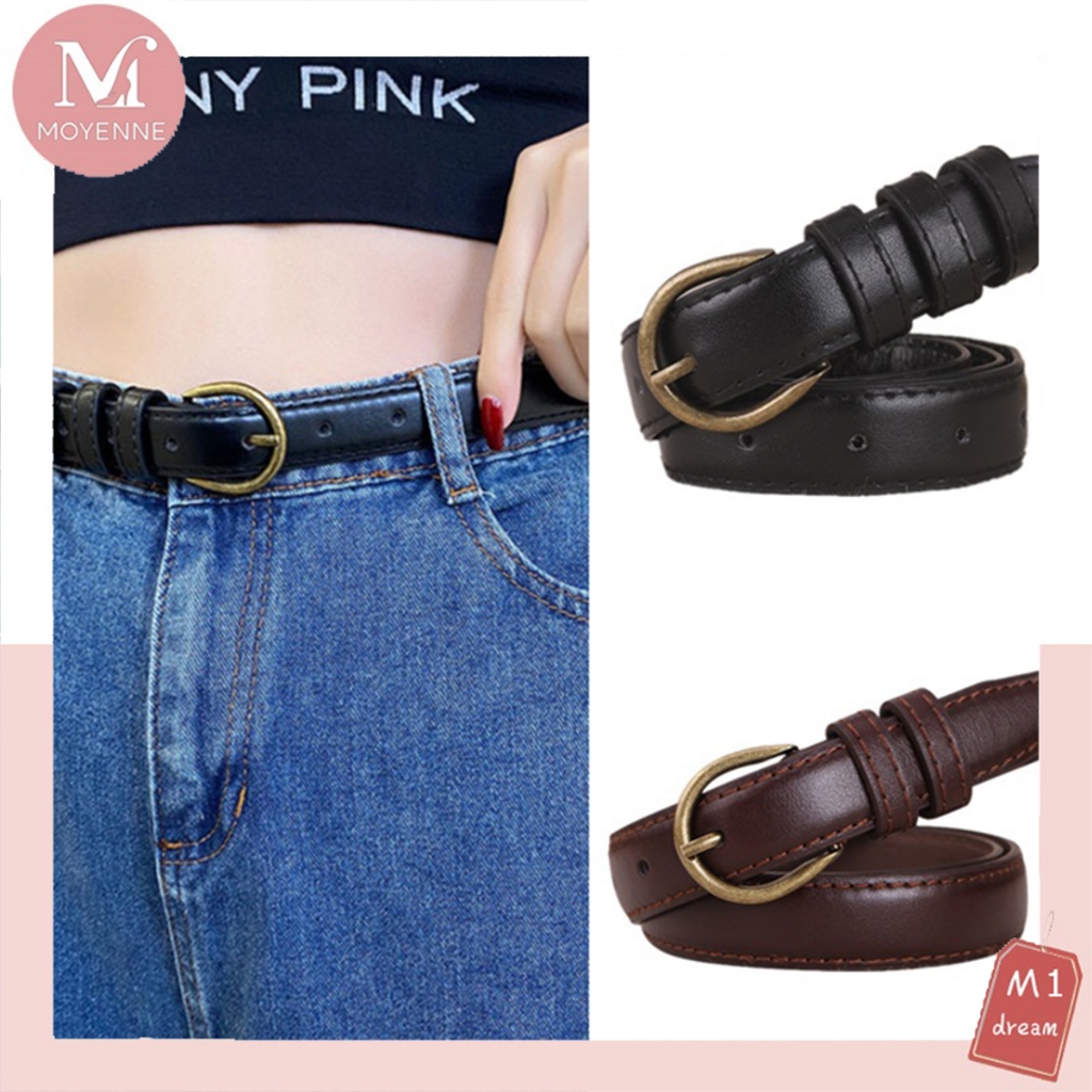 【COD & Ready Stock】Women's belt PU leather belt, women's side buckle ...