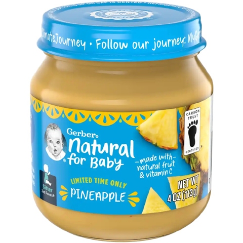 GERBER NATURAL 2ND FOODS PINEAPPPLE (BLUE CAP) | Shopee Philippines