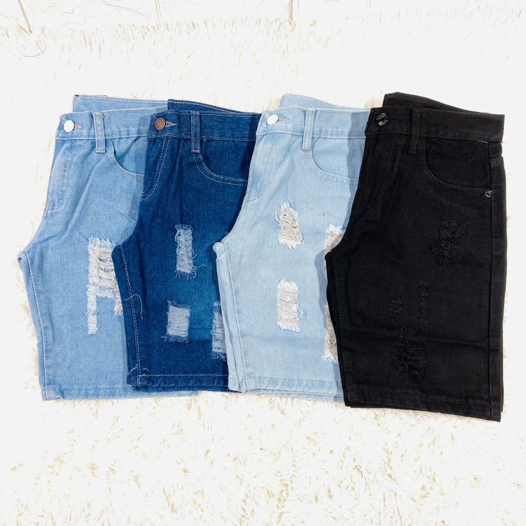 Maong Tattered Shorts For Kids Boys ( 22 - 27 ) | Shopee Philippines