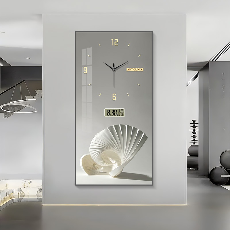 Nordic advanced light luxury porch mural clock decorative painting ...