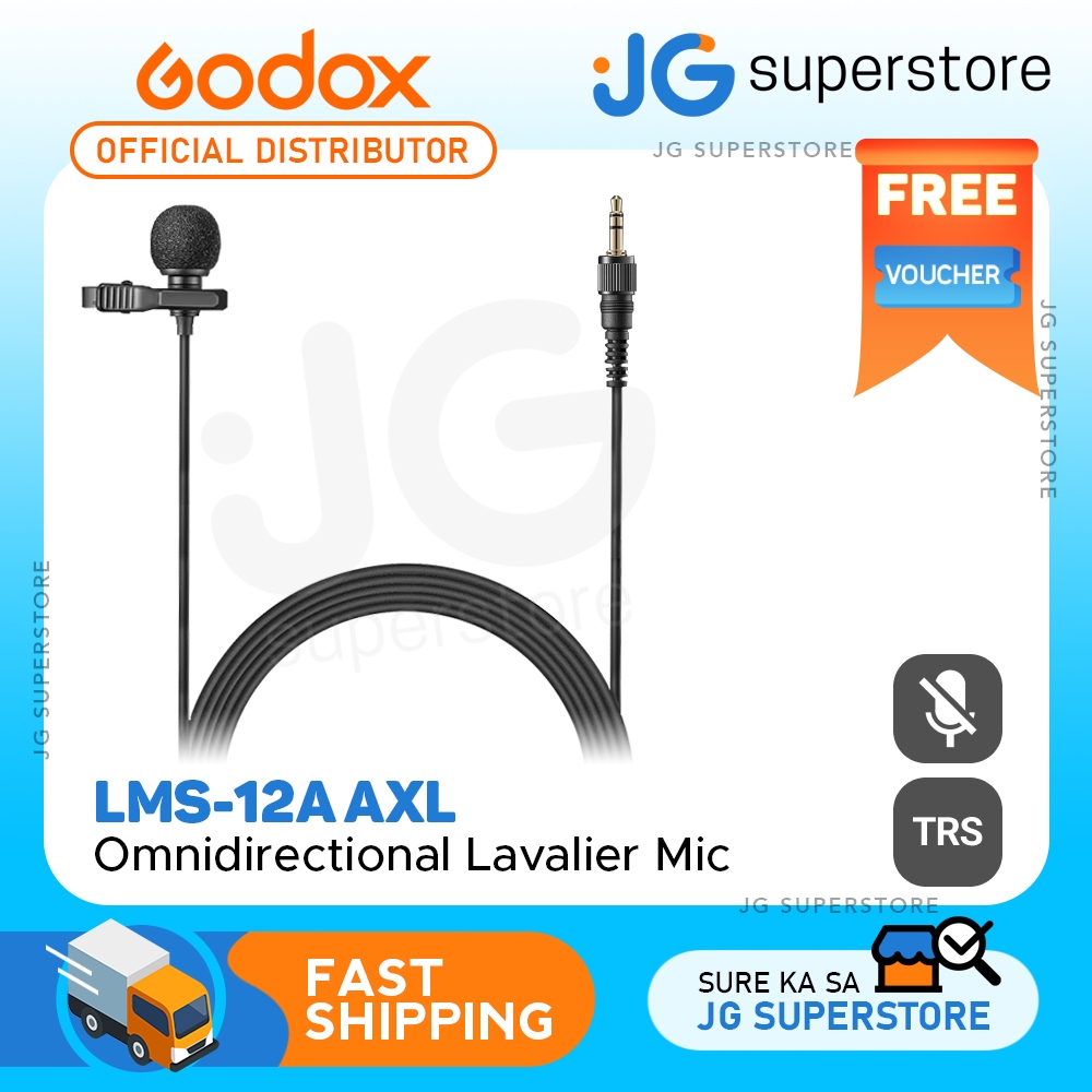 Godox LMS-12A AXL Omnidirectional Lavalier Microphone w/ Locking 3.5mm ...