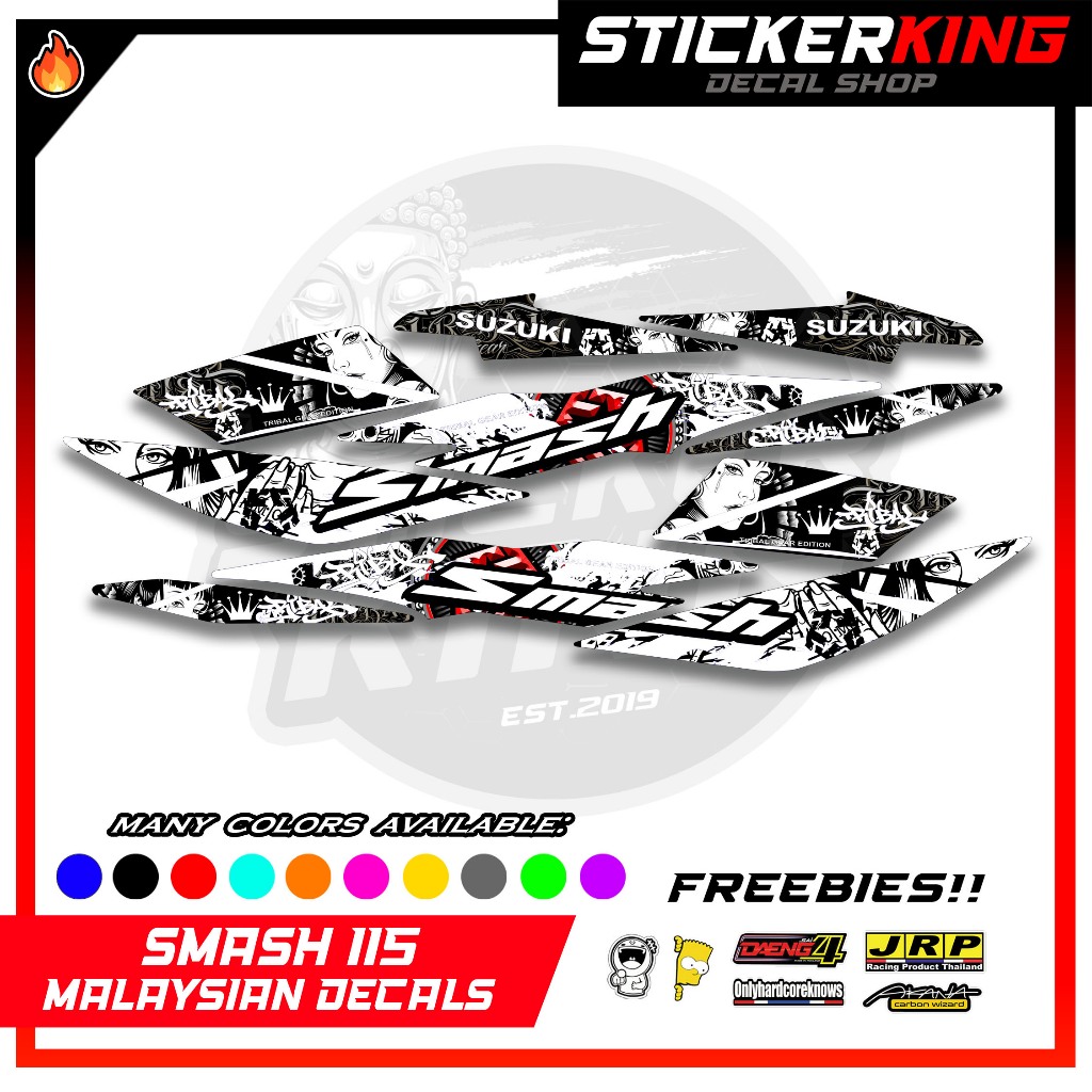 SUZUKI SMASH 115 TRIBAL DECALS WITH FREEBIES | Shopee Philippines