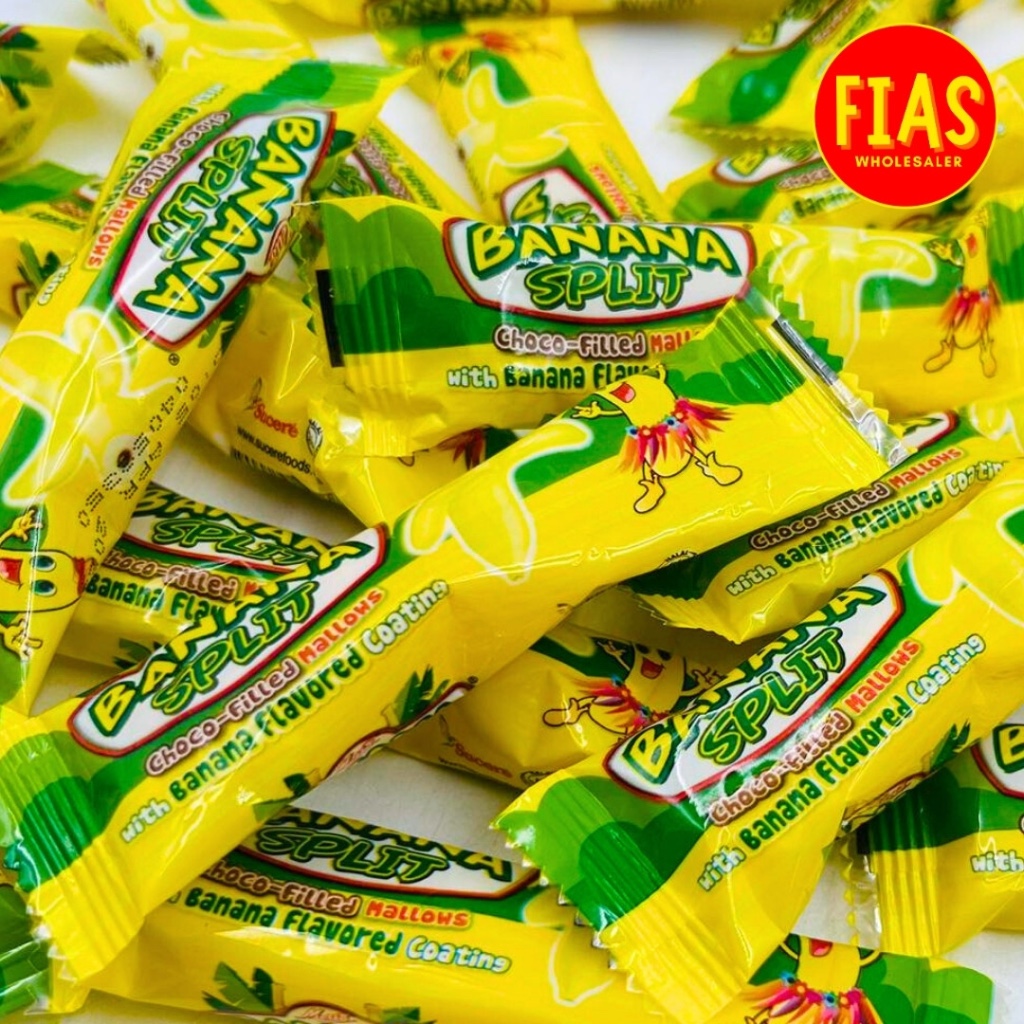 24 pcs Banana Split Choco Filled Mallows with Banana Flavored Coating ...