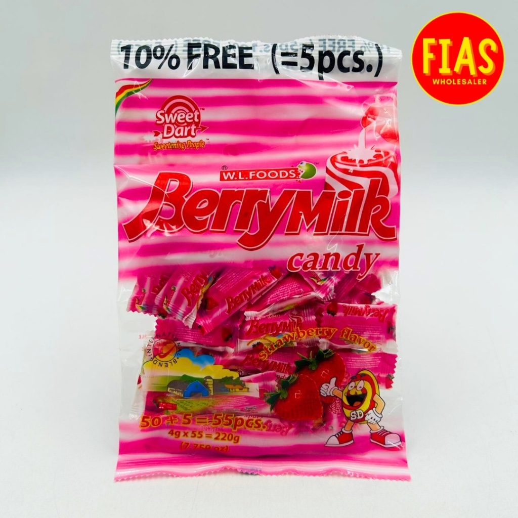 55 pcs Sweet Dart Berry Milk Candy | Shopee Philippines