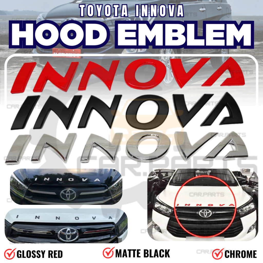 CP TOYOTA INNOVA Letters Car Auto Front Hood Emblem Badge Sticker Logo ...