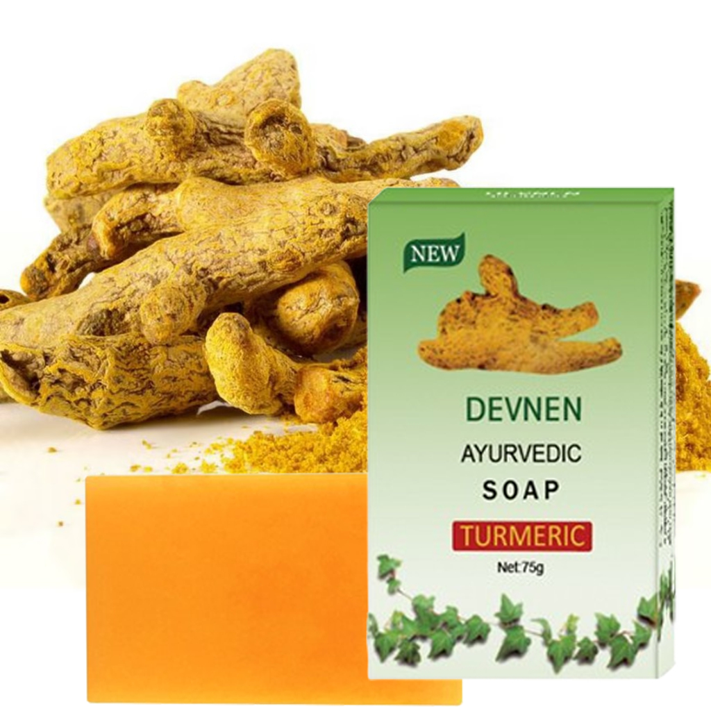 DEVNEN Turmeric Whitening Soap Anti Acne Treatment Facial Cleanser ...
