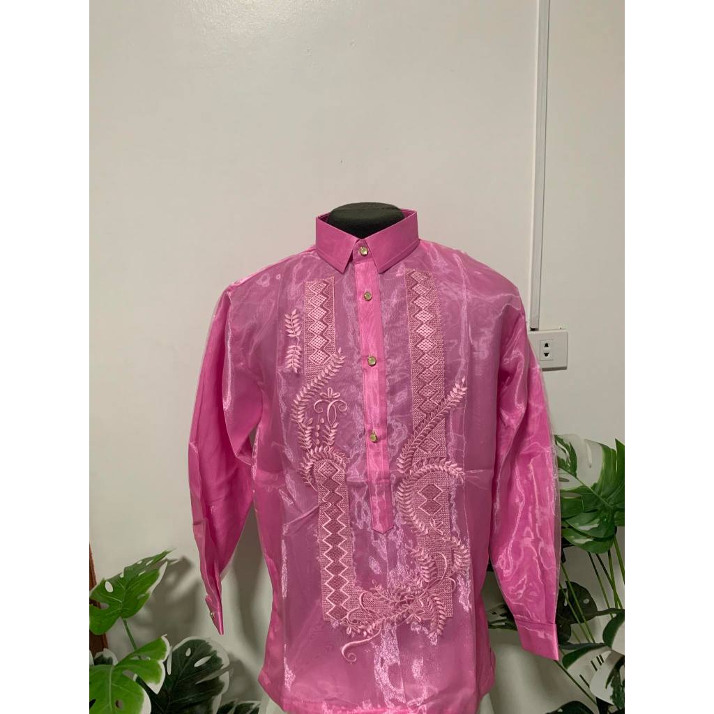 Pink Barong With Lining/Piping/Sports Collar | Shopee Philippines