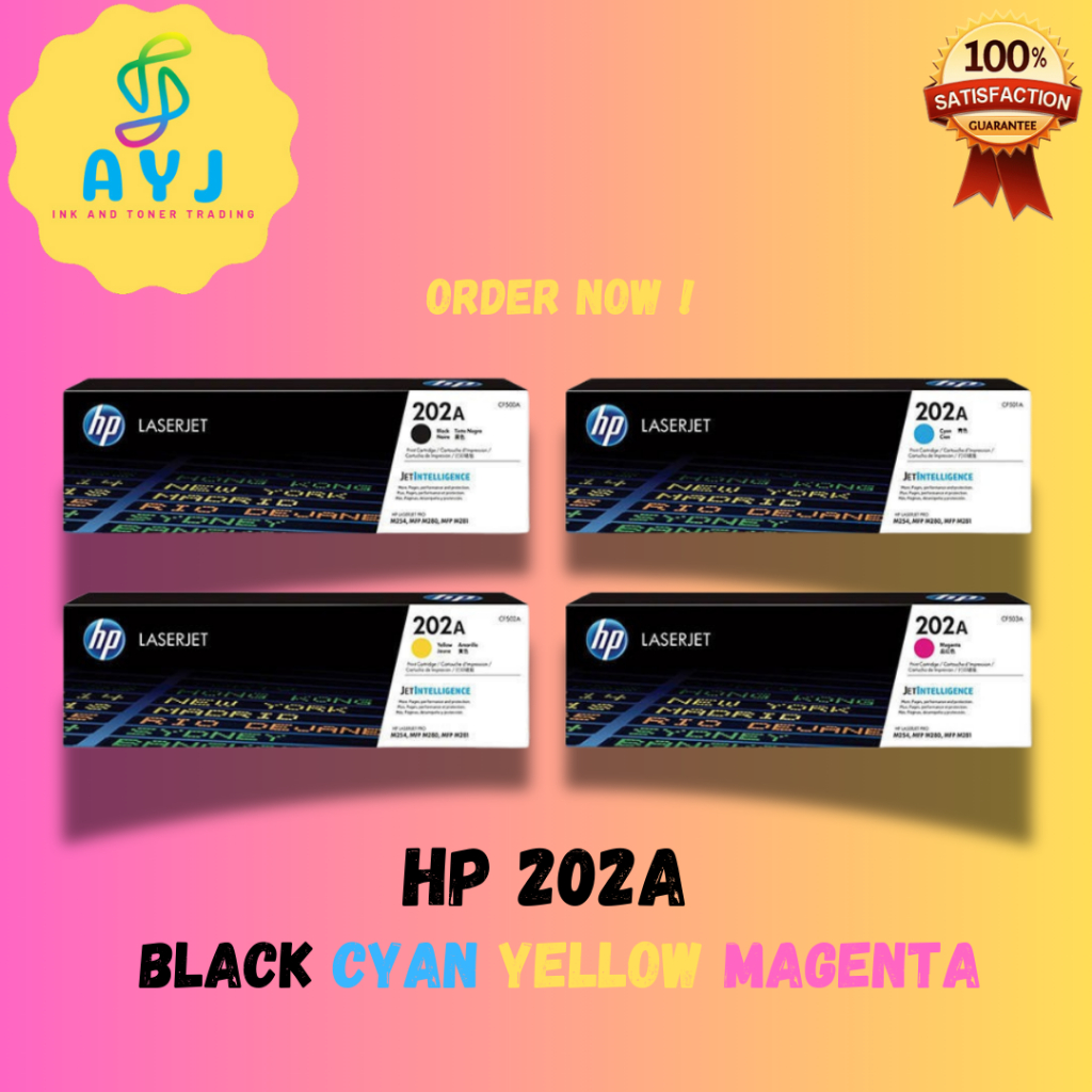 HP 202A (B/C/Y/M) Original LaserJet Toner Cartridge, CF503A | Shopee ...