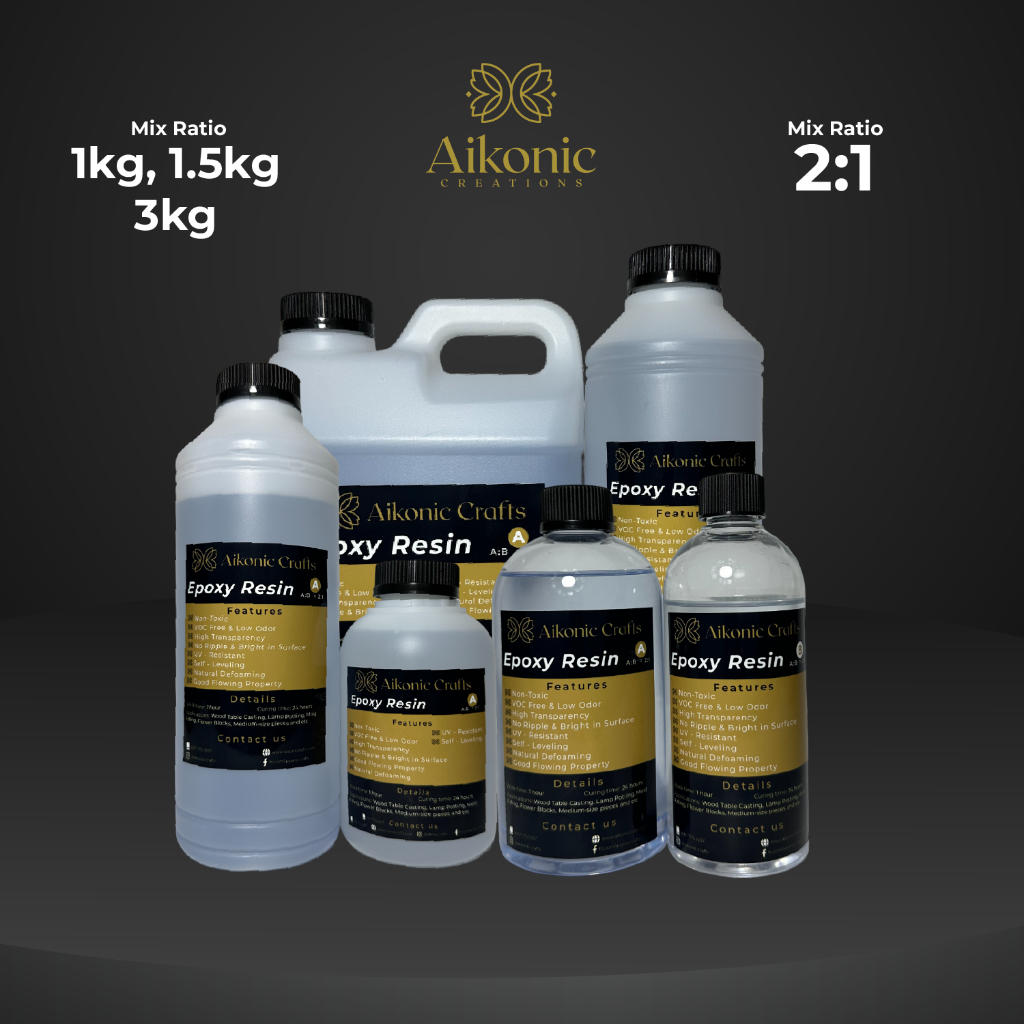 2:1 Epoxy Resin Set Crystal Clear for Med-Sized Projects and Deep Casting | Aikonic Creations ...