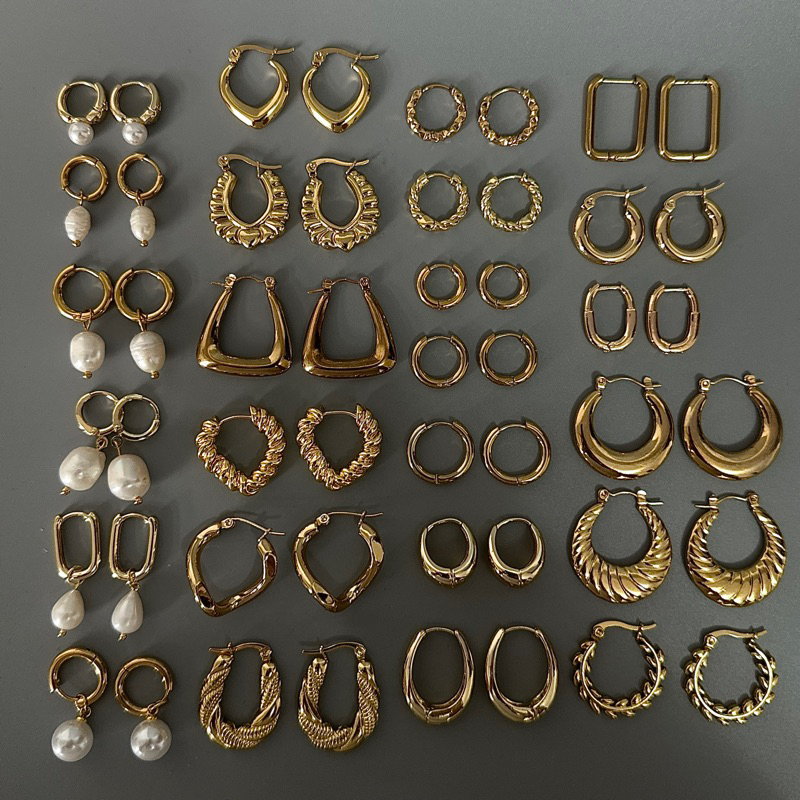 𝐄𝐚𝐫𝐫𝐢𝐧𝐠𝐬 𝐂𝐨𝐥𝐥𝐞𝐜𝐭𝐢𝐨𝐧 𝐈 ༻ elegant pearl | round & rectangle hoops ...