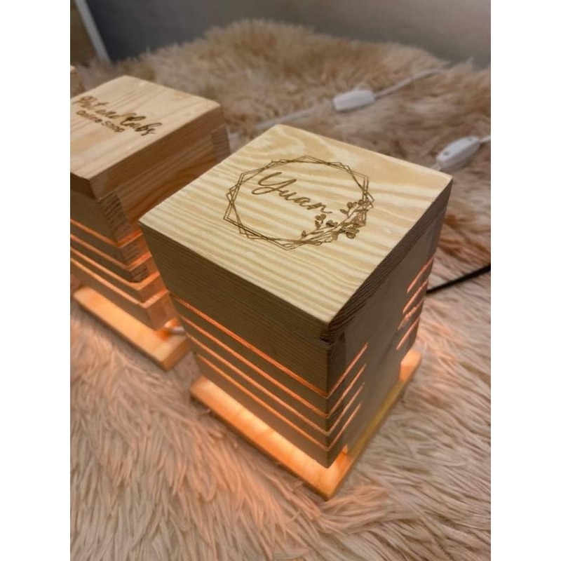 Wooden Mini Lamp Shade Free Personalized Engrave | Shopee Philippines