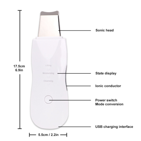 USB Rechargeable Skin Scrubber Acne Cleaner Deep Face Cleaning Shovel ...