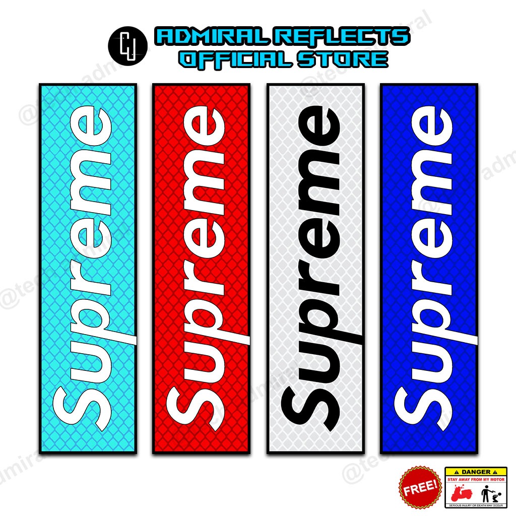 Alloy Top Box Sticker Waterproof Supreme (REFLECTORIZED) | Shopee ...