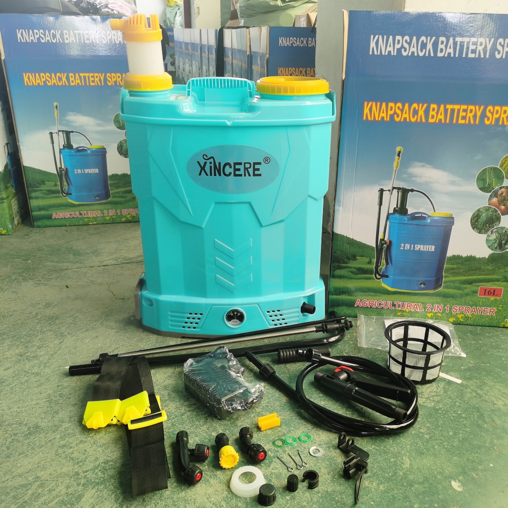 Xincere Knapsack Sprayer 2in1 Manual and Battery Operated 16L/18L Capacity Agricultural Sprayer ...