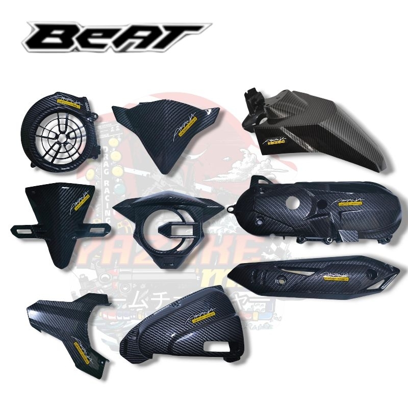 NEW! Honda beat fi v2 carbon crank case, fan, tail, front panel, visor ...