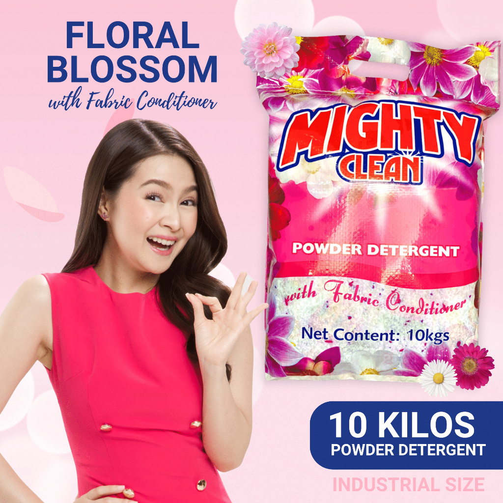 10 KILOS Mighty Clean Detergent Powder Floral Blossom 10 KILOGRAM SACK ...