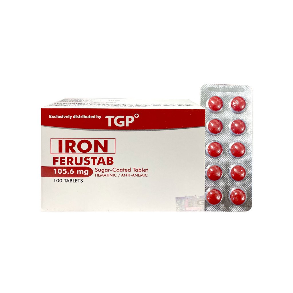TGP Ferrous Sulfate Tablet 105.6mg FERUSTAB (10 tablets) | Shopee ...