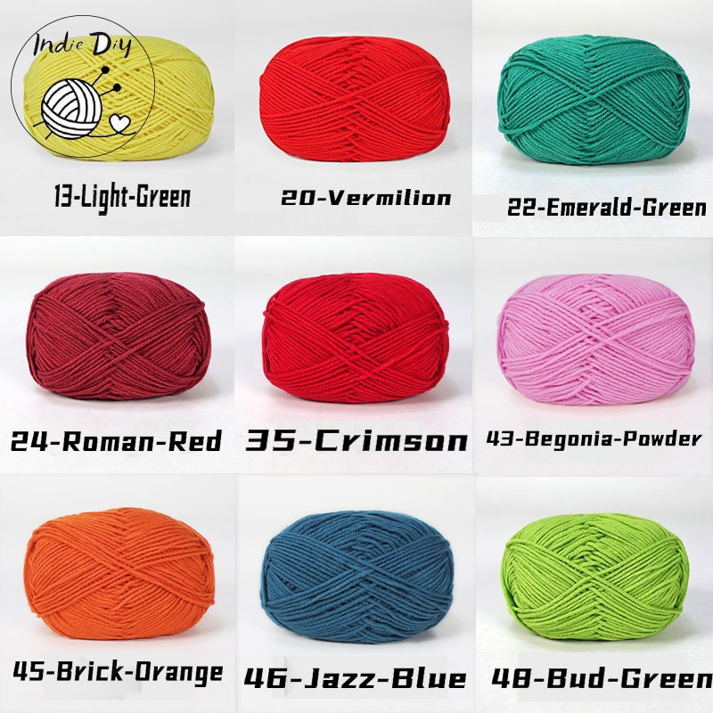 4 Plys 50g Smooth Milk Fiber Knitting Wool Crochet Yarn Milk Cotton ...