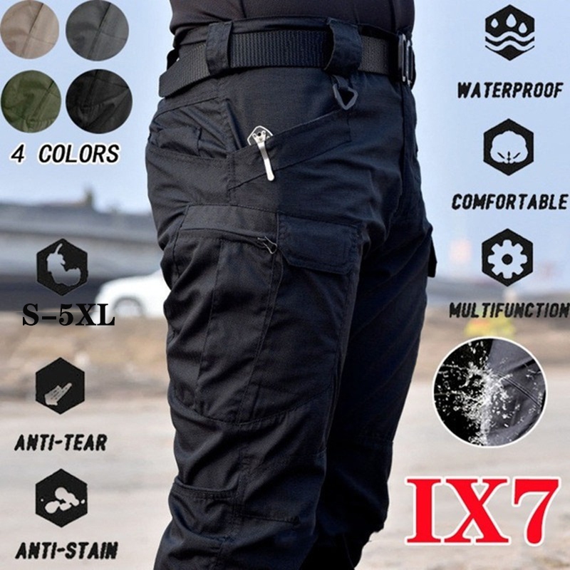 READY STOCK Men Pants COD Hiking Waterproof Pant Multi Pocket Plus Size ...