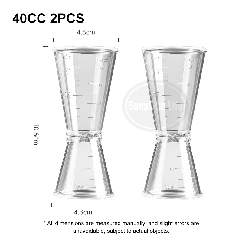 Acrylic Clear Double Jigger Measuring Cup 40cc Measuring Cup 100ml for ...