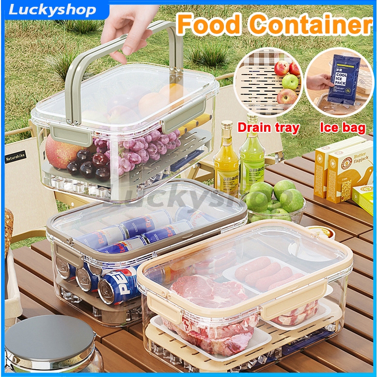 Portable Ice Box Cooler Keep Food and Drink Cold Outdoor Picnic ...