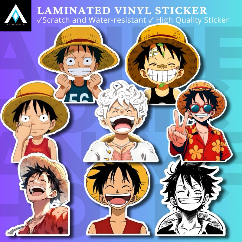 LUFFY SMILE MONKEY D LUFFY STICKERS LAMINATED VINYL ~ ANIMEHOLIC ...