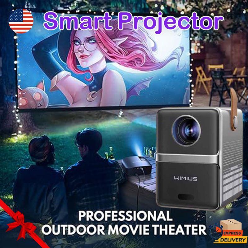 Projector Portable Smart Mini 4K HD 1080P Projector WiFi Bluetooth HDMI ...