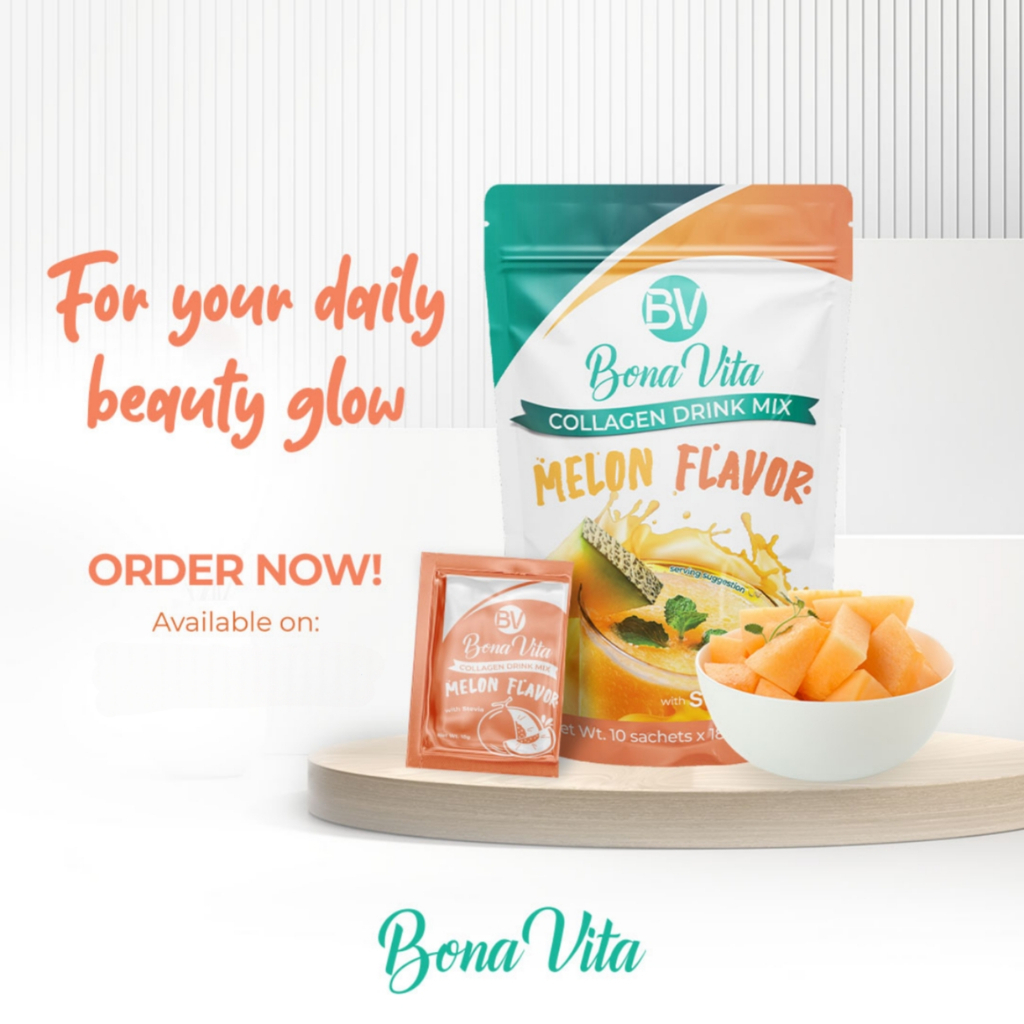Bonavita Collagen Powdered Drink Melon Flavor 10 Sachets per container ...