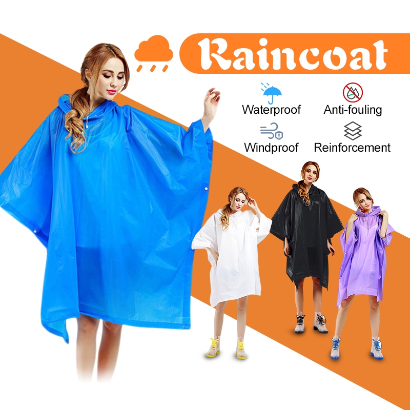 EVA Raincoat Cape Raincoat Adult Hooded Raincoat Bicycle Poncho ...