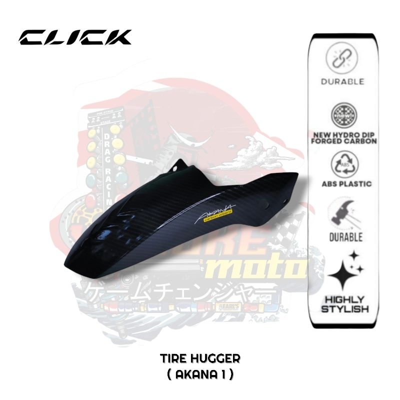 Honda Click tire hugger v1 , v2 and v3 carbon w/ Akana logo & matte ...