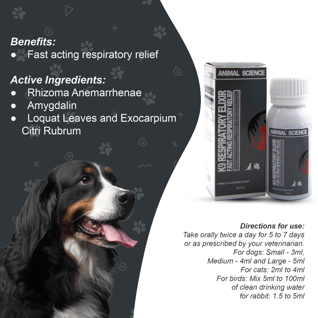 AS K9 RESPIRATORY ELIXIR (FAST ACTING RESPIRATORY RELIEF) | Shopee Philippines
