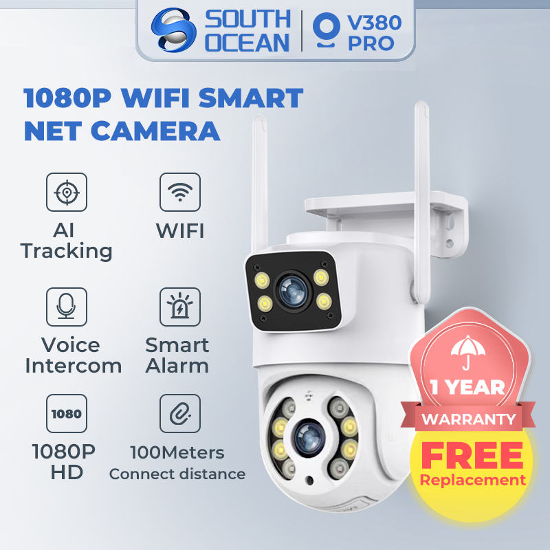 8MP V380 Pro Outdoor Waterproof CCTV Camera WIFI Wireless Dual Lens ...