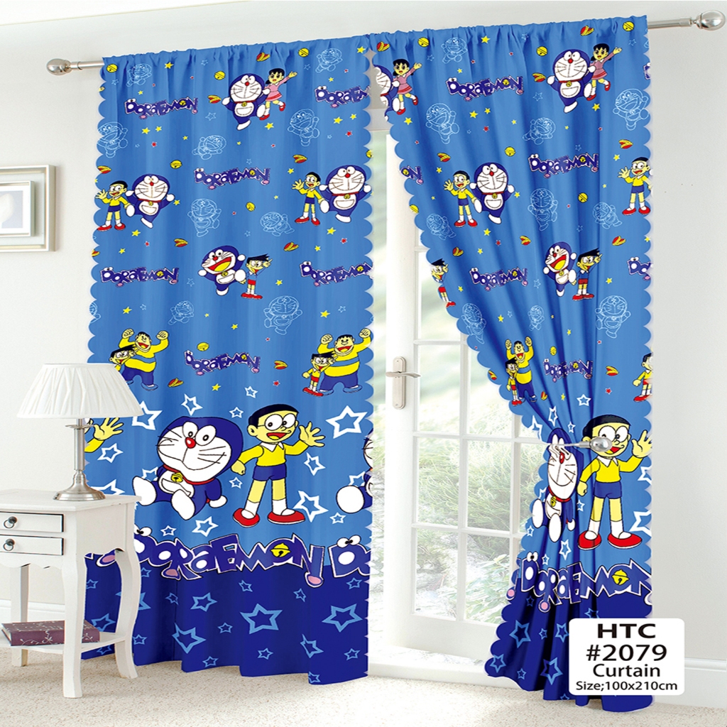 10PCS Doraemon Curtain No Ring For Window Room Home Decor 100cm*210cm ...