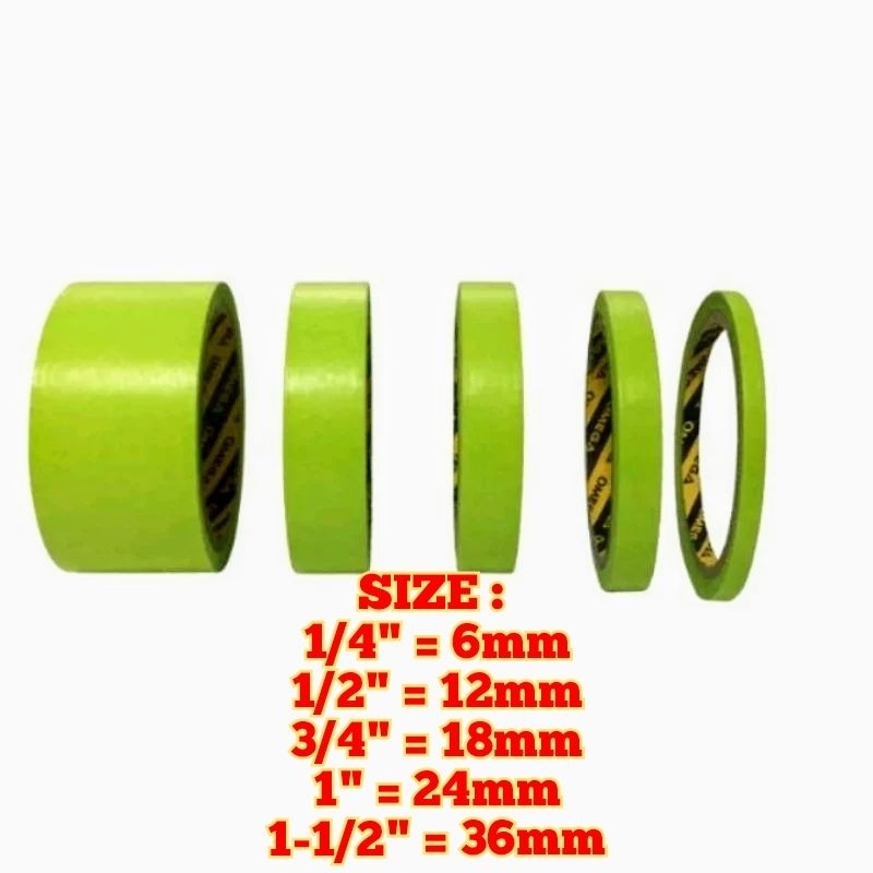 WASHI TAPE GREEN MASKING TAPE FOR AUTO DETAILING AND GENERAL PURPOSE ...