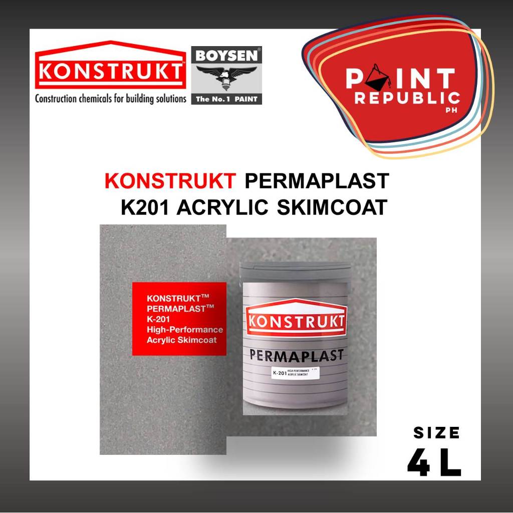 Konstrukt K-201 Acrylic Skimcoat - 4L (4 liters / Gallon) | Shopee ...