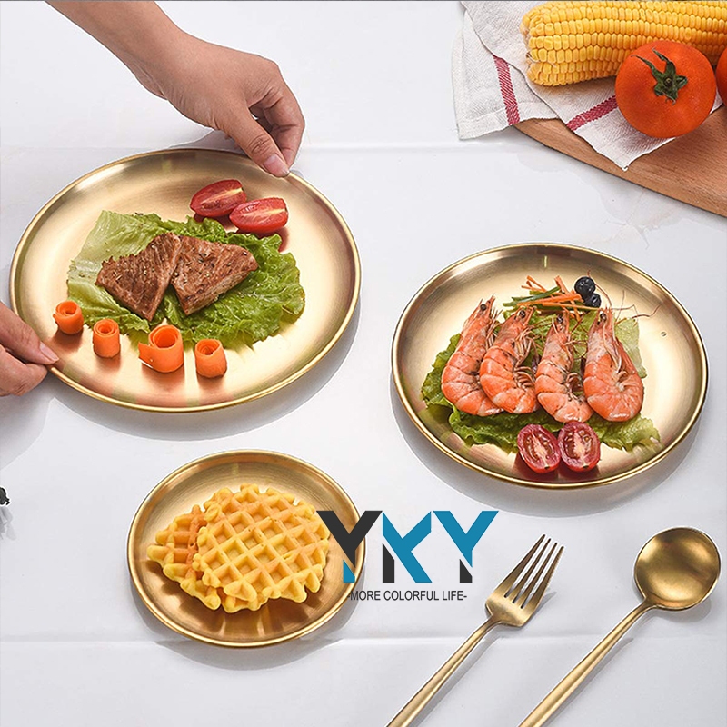 Stainless Plate Dinner Plates Stainless Steel Round Plates Gold Dishes ...