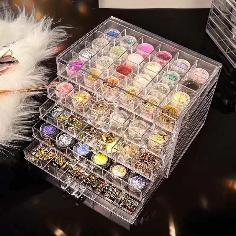 72 Grids Nail Art Decoration Storage box Jewelry Organizers 3 Layer ...