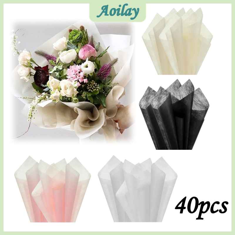40Pcs 30*30cm Flower Packaging Paper Translucent Tissue Bouquet ...