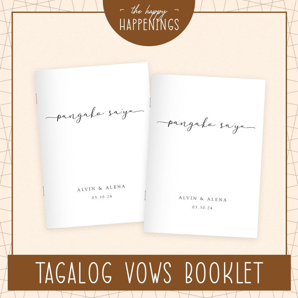 BOOKLET Tagalog Pair or Set of 2pcs of Wedding Vows | Panata Pangako Sa ...