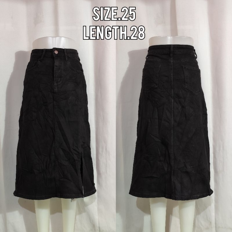 B45 PRELOVED DENIM SKIRT LONG | PALDA 3 | Shopee Philippines