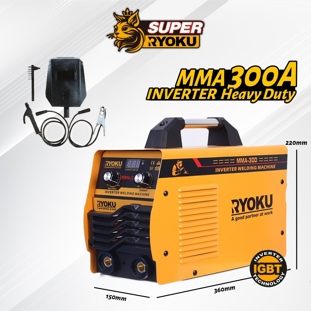 Ryoku 300A Portable IGBT Inverter MMA ARC Welding Machine Stick Welder ...