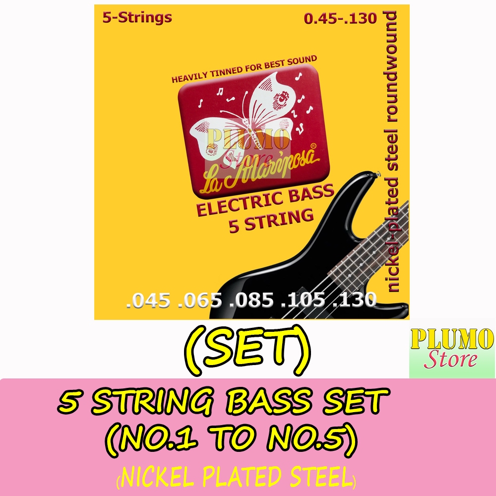 5 STRING BASS SET (NO.1 TO NO.5) -NICKEL PLATED STEEL(LaMariposa ...