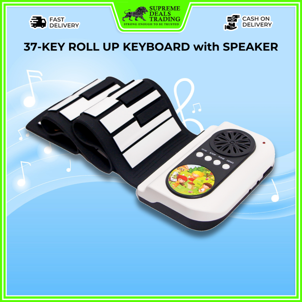 HIGH QUALITY 37-KEY ROLL UP KEYBOARD WITH SPEAKER FLEXIBLE PORTABLE ...