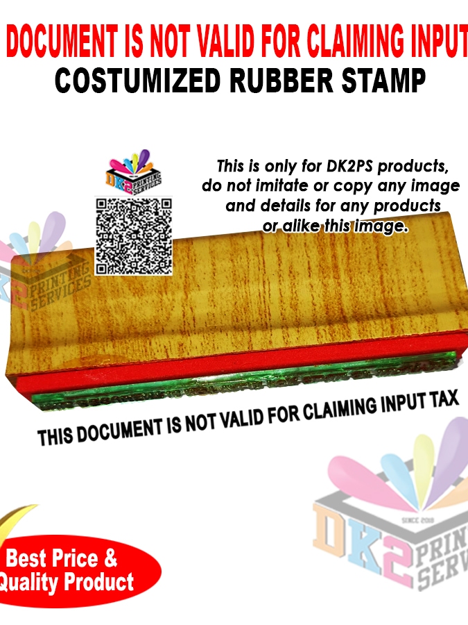 THIS DOCUMENT IS NOT VALID FOR CLAIMING INPUT TAX | COSTUMIZED RUBBER ...