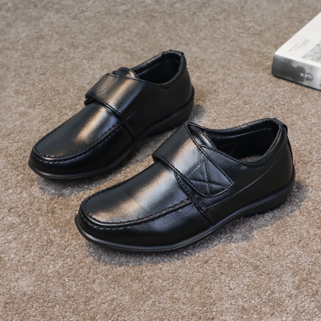 Fashion Black shoes school shoes for kids boy light PU sole formal ...