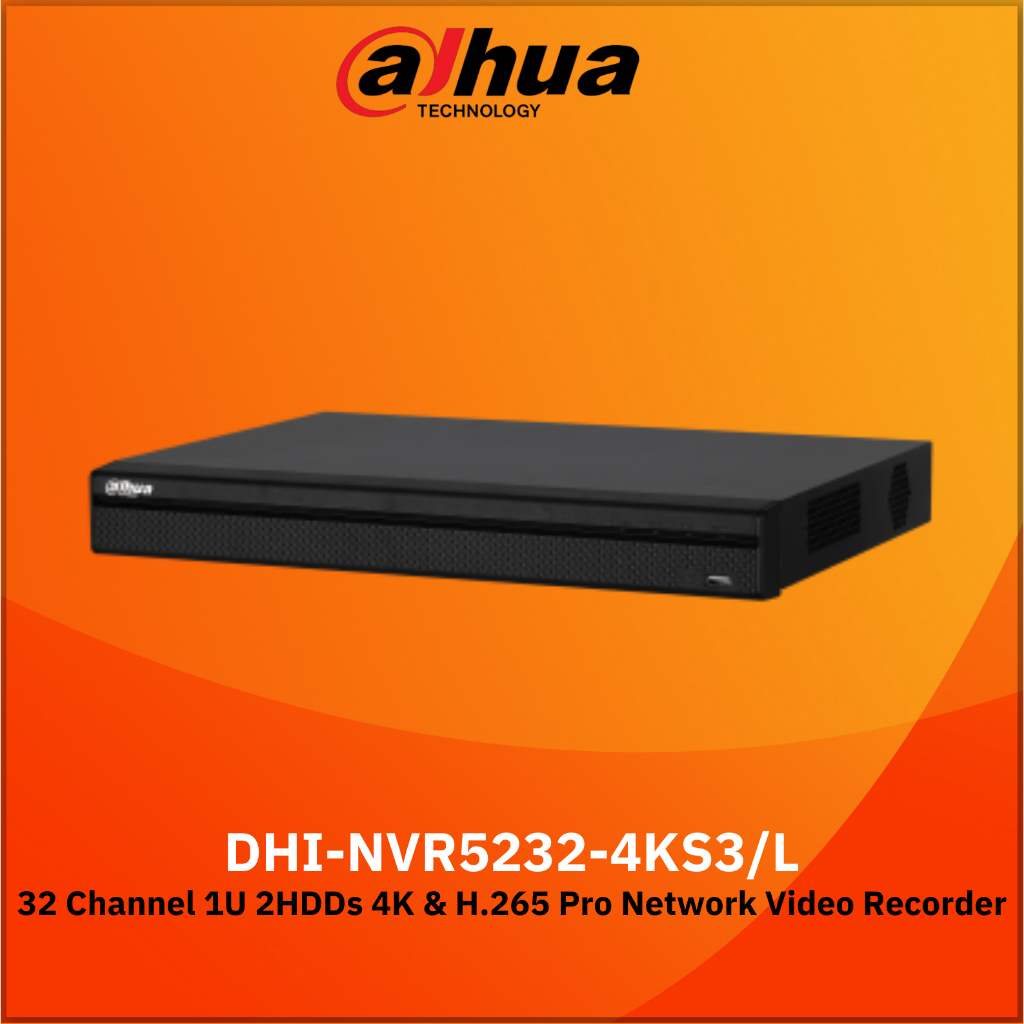 Network Video Recorder IP 32 Channel 1U 2HDDs 4K&H.265 PRO (NVR5232 ...